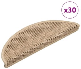 Samolepicí rohože na schody Sisal-Look 30 ks 56x17x3 cm Písek 3365867