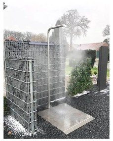 AMA Luxury Shower Venkovní sprcha Mercurio COLD leštěný nerez bez nezámrzného systému s ruční sprchou