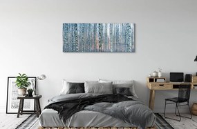 akrylový obraz Březového lesa při západu slunce 120x60 cm