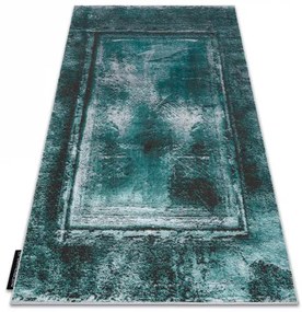 Moderní koberec DE LUXE 634 Rám vintage Strukturální, zelená / antr velikost 140x190 cm | krásné koberce cz