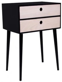 Noční stolek RIMINI HOUSE NORDIC, 2 zásuvky,  dřevo černé House Nordic 3704940061
