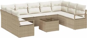 Set pohovek 10 ks Béžová polyratan 3346551