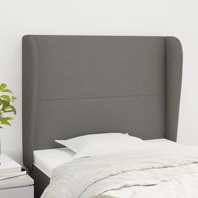 Čelo postele typu ušák tmavě šedé 103x23x118/128 cm textil 3117667