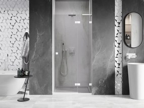 Mexen Lunar L, pravé otočné sprchové dveře 85 cm, 8mm čiré sklo, bílý profil, 834L-085-000-20-00-P