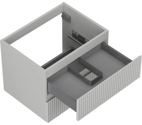 Mexen Rivel, koupelnová skříňka 60 cm, 2 zásuvky, drážkovaná, matná šedá, 91A20-06047-2-BFF62