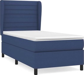Box spring postel s matrací modrá 80x200 cm textil 3128003