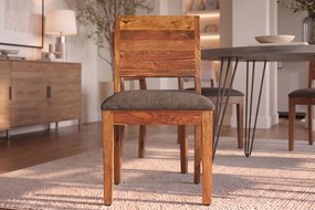 Designová židle Timber II Sheesham / šedá
