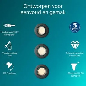 Philips Peridot Rec Kit Rd bílá / Zapuštěné svítidlo / GU10 / 3 ks / I