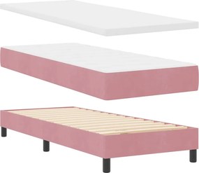 Postel s boxspringem s čelo Růžová 200 x 80 cm samet 3341389