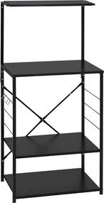 Skříňka na mikrovlnku černá 60 x 39,6 x 123 cm kompozitní dřevo 288238