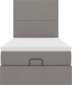 Osmanský postel s matrací taupe 100x200 cm textil 3313054