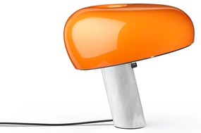 Flos Snoopy, designová stolní lampa se stmívačem v kombinaci oranžové a mramoru, 1x150W E27, výška 36,9cm