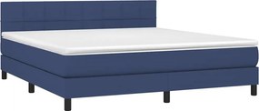 Box spring postel s matrací a LED modrá 160x200 cm textil 3133171