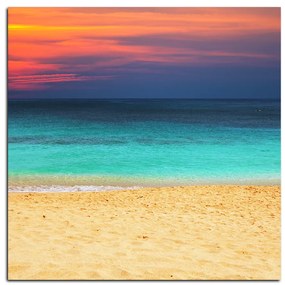 Obraz na plátně - Moře při západu slunce - čtverec 343A (80x80 cm)