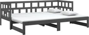 vidaXL Výsuvná postel masivní borovice 2x (90 x 190) cm [820236] Barva: Šedá
