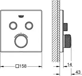 Grohe Grohtherm SmartControl - Termostatická vanová baterie pod omítku