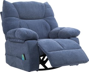 HOMCOM Relaxační křeslo s masážní funkcí, elektrické TV křeslo s vyhříváním, polohovací funkcí, otočné masážní křeslo s pružinovým systémem | Aosom
