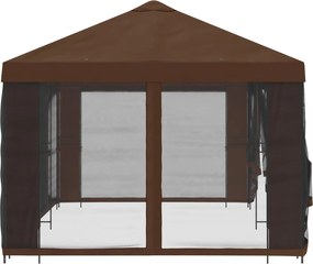Zahradní altán se stěnami 6 x 3 m Hnědá Polyester a ocel 3376030