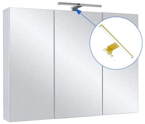 Comodo Zrcadlová skříňka Ticino 80 ZS LED-G s osvětlením Any LED 30 G, zlatá