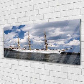 akrylový obraz Loďka Voda Krajina 125x50 cm