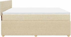 Box spring postel s matrací krémová 200x200 cm textil 3289868