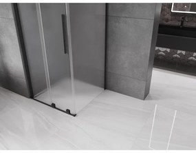 Mexen Velar, sprchový kout s posuvnými dveřmi 100 x 100 cm, 8mm sklo námraza, černá matná, 871-100-100-31-70