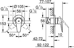 Grohe - Sprchová baterie pod omítku, s tělesem, chrom