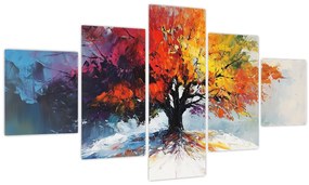 Obraz - Pestrobarevný strom (125x70 cm)