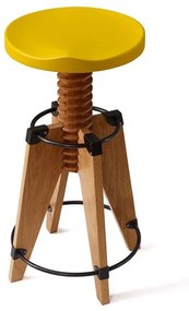 Žlutá dřevěná stolička Burgu
