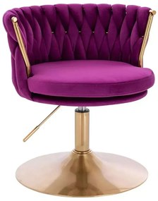 LuxuryForm DESIGN Otočná židle LYON VELUR na zlatém talíři - fuchsie