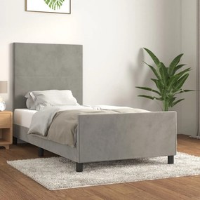 Rám postele bez matrace světle šedý 90 x 200 cm samet 3125611