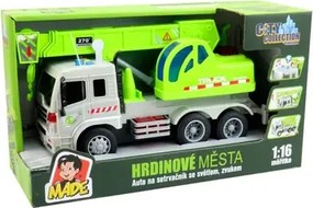 MaDe 14282 - Auto jeřáb na setrvačník, se světlem a zvukem, na baterie