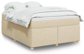 Box spring postel s matrací krémová 140x200 cm textil 3285385