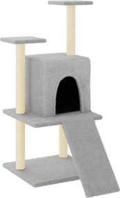 Škrabadlo pro kočky se sisalovými sloupky světle šedé 110 cm 172038