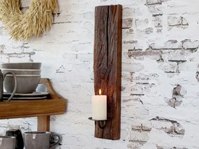Dřevěný nástěnný svícen Grimaud Unit křivý - 12*10*43 cm