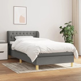 vidaXL Box spring postel s matrací 90x190 cm textil [3127011] Barva: Tmavě šedá