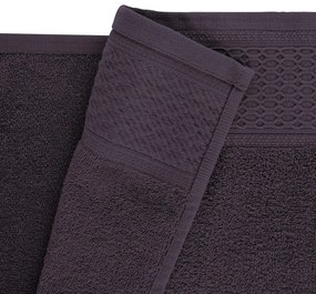 BAVLNĚNÉ RUČNÍKY SOLANO SADA 1 KS 30X50 CM, 1 KS 50X90 CM, 1 KS 70X140 CM TMAVĚFIALOVÁ