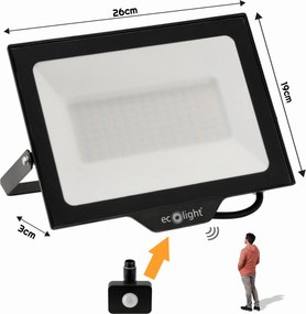 ECOLIGHT LED reflektor 100W 2v1 - studená bílá