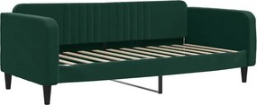 Válenda s přistýlkou a zásuvkami tmavě zelená 90 x 200 cm samet 3197137