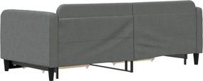 Válenda s přistýlkou a zásuvkami tmavě šedá 90 x 190 cm textil 3196863