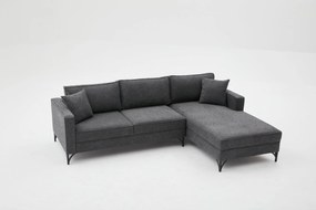 Hanah Home Rohová pohovka BERLIN antracitová pravá 258 cm 825BLC2806