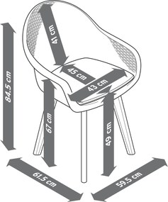 Tchibo - Skořepinová židle s polyratanovým výpletem - barva: černá