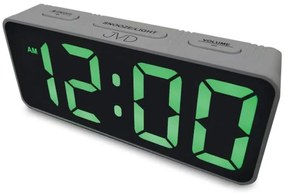 JVD Digitální šedý moderní budík do el. sítě JVD SB524.1 se zelenými LED číslicemi