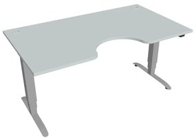 Hobis Motion Elektr. nastavitelný stůl 160x90 - HOBIS ERGO MOTION MSE 3 1600 Dekor stolové desky: šedá, Barva kovové podnože: stříbrná