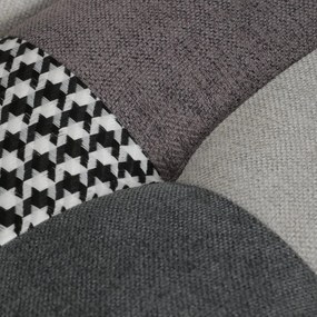 Houpací křeslo FABIAN II — látka, černobílý patchwork