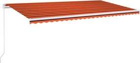 Ručně zatahovací markýza s LED světlem 600x300 cm oranžovohnědá 3068965