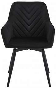 Otočné jídelní křeslo NANA360 VELVET, černé