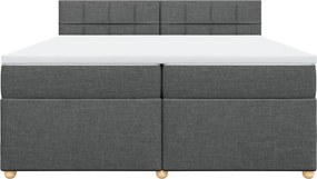 Box spring postel s matrací tmavě šedá 200x200 cm textil 3286788