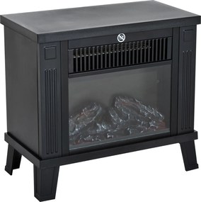 HOMCOM elektrický krb elektrická kamna stojící krb s efektem plamene 6001200W kov černý 34x17x31 cm pro příjemné večery |