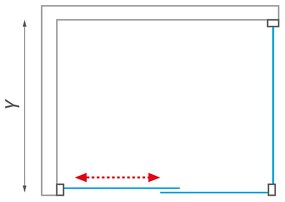 Roth LEGA LINE LLD2+LLB Sprchový kout obdélníkový 140x100 cm Profil: Lesk, Sklo: Hladké čiré